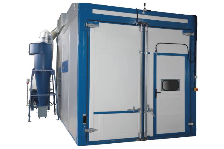 Segmented blast rooms, chambers, blasting booths