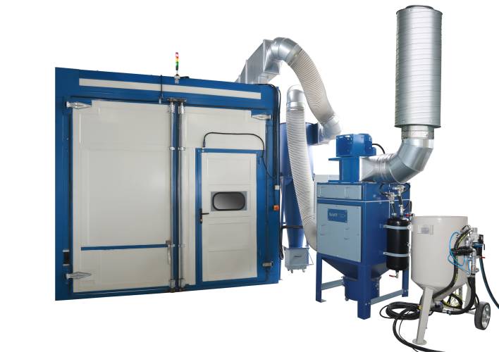 Segmented blast rooms, chambers, blasting booths